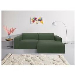 Ecksofa Inosign "Koa,228cm, L-Form, Modulsofa, Webstoff, Cord" Sofas Gr. B/H/T: 228cm x 88cm x 159cm, Webstoff, Recamiere rechts, grün (khaki) Designsofa in Cord