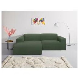 Ecksofa Inosign "Koa,228cm, L-Form, Modulsofa, Webstoff, Cord" Sofas Gr. B/H/T: 228cm x 88cm x 159cm, Webstoff, Recamiere links, grün (khaki) Designsofa in Cord