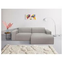 Ecksofa Inosign "Koa,228cm, L-Form, Modulsofa, Webstoff, Cord" Sofas Gr. B/H/T: 228cm x 88cm x 159cm, Webstoff, Recamiere rechts, grau (warm grau) Designsofa in Cord