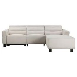 Ecksofa Places of Style "Carpari, L-Form, 263 cm, mit manueller o. elektrischer Relaxfunktion" Sofas Gr. B/H/T: 263cm x 97cm x 179cm, Webstoff, Recamiere rechts, elektrische Relaxfunktion auf Seite gegenüber der Recamiere, beige (creme) und USB Kopfteilverstellg