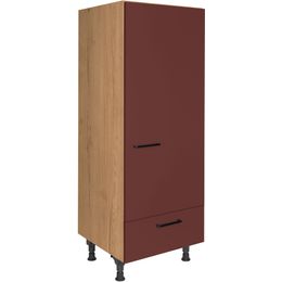 K&uuml;hlumbauschrank Nobilia, B:60cm H:167,8cm T:58,3cm, rot, Schr&auml;nke, ""Easytouch", Ausrichtung w&auml;hlbar, mit Schubkasten", vormontiert, Breite/H&ouml;he: