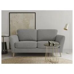 2-Sitzer Home Affaire "MARSEILLE Sofa 170 cm" Sofas Gr. B/H/T: 170cm x 88cm x 90cm, Webstoff fein, grau mit Massivholzbeinen aus Eiche, verschiedene Bezüge und Farbvarianten