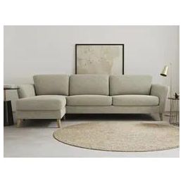 Ecksofa Home Affaire "MARSEILLE (279/152cm),L-Form, Rec. rechts/links" Sofas Gr. B/H/T: 279cm x 88cm x 152cm, Webstoff fein, Chaiselongue links, beige Massivholzbeine aus Eiche, in verschieden Bezügen und Farbvarianten