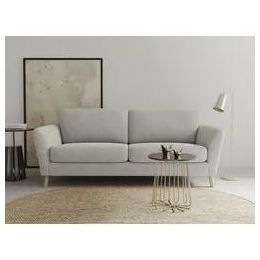 3-Sitzer Home Affaire "MARSEILLE Sofa 206 cm" Sofas Gr. B/H/T: 206cm x 88cm x 90cm, Flachgewebe, grau (light grau) mit Massivholzbeinen aus Eiche, verschiedene Bezüge und Farbvarianten