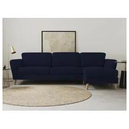 Ecksofa Home Affaire "MARSEILLE (279/152cm),L-Form, Rec. rechts/links" Sofas Gr. B/H/T: 279cm x 88cm x 152cm, Flachgewebe, Chaiselongue rechts, blau Massivholzbeine aus Eiche, in verschieden Bezügen und Farbvarianten