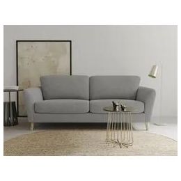 3-Sitzer Home Affaire "MARSEILLE Sofa 206 cm" Sofas Gr. B/H/T: 206cm x 88cm x 90cm, Webstoff fein, grau mit Massivholzbeinen aus Eiche, verschiedene Bezüge und Farbvarianten