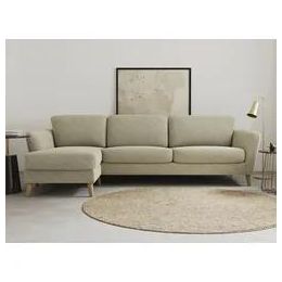 Ecksofa Home Affaire "MARSEILLE (279/152cm),L-Form, Rec. rechts/links" Sofas Gr. B/H/T: 279cm x 88cm x 152cm, Flachgewebe, Chaiselongue links, braun (cappuccino) Massivholzbeine aus Eiche, in verschieden Bezügen und Farbvarianten