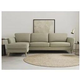 Ecksofa Home Affaire "MARSEILLE (279/152cm),L-Form, Rec. rechts/links" Sofas Gr. B/H/T: 279cm x 88cm x 152cm, Flachgewebe, Chaiselongue links, beige Massivholzbeine aus Eiche, in verschieden Bezügen und Farbvarianten