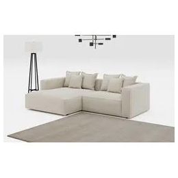 Ecksofa Inosign "L-Form" Sofas Gr. B/H: 284cm x 72cm, Flachgewebe LEINENOPTIK, Recamiere links, beige (natural)