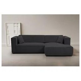 Ecksofa Inosign "Atlanta" Sofas Gr. B/H/T: 280cm x 76cm x 147cm, Cord, Ottomane rechts, Ottomane rechts, grau (anthrazit) Design Ecksofa mit hohem Komfort, Schlaffunktion & Bettkasten