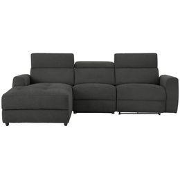 Ecksofa Home Affaire, B:275cm H:82cm T:164cm, grau, NaturLEDER/Kunstleder (Das Leder hat eine Dicke von 0, 9-1, 0 mm);Kunstleder;Webstoff (95%