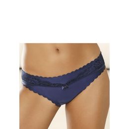 Lascana Damen Bikinislip, Gr. 36, blau, Microtouch, Obermaterial: 88% Polyamid, 12% Elasthan, Unterhosen, mit extra flachen Kanten und feiner Spitze