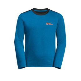 Jack Wolfskin Kinder Rundhalspullover "ACTAMIC LONGSLEEVE K", blau, Gr. 128, Hauptmaterial: 100% Polyester; Kontrast: 100% Polyester, Pullover