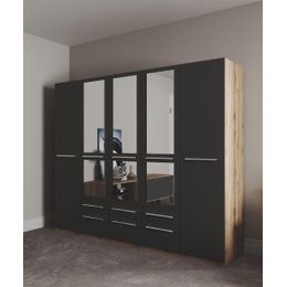 Kleiderschrank Priess, B:230cm H:193cm T:54cm, schwarz, Holzwerkstoff, Schlafzimmer, Schränke, "Schrank Garderobe Wäscheschrank Barcelona in 5