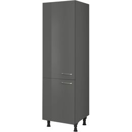 Kühlmodul Nobilia, B:60cm H:216,6cm T:58,3cm, grau, Schränke, ""Flash", für ein Kühl- und Gefrierschrank, Ausrichtung wählbar", vormontiert,
