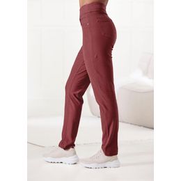 H.I.S. H.I.S Damen Schlupfhose, Gr. 36, rot, Obermaterial: 70% Baumwolle, 25% Polyester, 5% Elasthan, unifarben, Basic, Hosen, in Jeans Optik, Loungewear