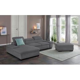 Ecksofa Home Affaire, B:286cm H:73cm T:174cm, grau, 90% Polyester, 10% Polyamid;Luxus-Microfaser ALTARA NUBUCK (100% Polyester);Luxus-Microfaser