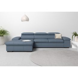 Ecksofa Home Affaire, B:286cm H:73cm T:174cm, blau, Luxus-Microfaser Lederoptik (100% Polyester);Luxus-Microfaser ALTARA NUBUCK (100%