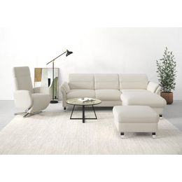 Sit & More Ecksofa SIT & MORE, B:251cm H:85cm T:161cm, beige, Sofas, "Grenoble L-Form mit Federkern", wahlweise mit Bettfunktion, Bettkasten, Arm- und