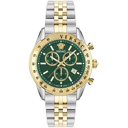 Versace Kinder Chronograph "CHRONO MASTER", silber, Armbanduhren, Quarzuhr, Armbanduhr, Herrenuhr, Datum, Stoppfunktion, Swiss Made