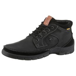 Camel Active Herren Schnürboots, Gr. 40, schwarz, Leder, Veloursleder, Basic, Schuhe, Freizeitstiefel, Winterstiefel, Schnürstiefel mit
