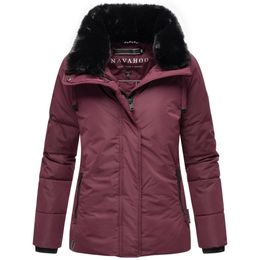 Navahoo Damen Winterjacke "Frostii XIV", rot, Gr. XXXL, Material: 100% Polyester, Jacken, modische Damen Winter Steppjacke mit Kunstfellkragen