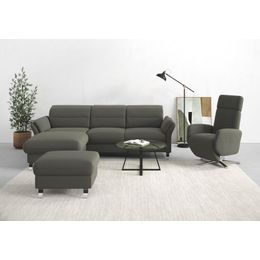 Sit & More Ecksofa SIT & MORE, B:251cm H:85cm T:161cm, grau, Sofas, "Grenoble L-Form mit Federkern", wahlweise mit Bettfunktion, Bettkasten, Arm- und