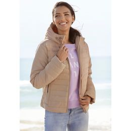 ELBSAND Damen Steppjacke, beige, Gr. S, unifarben, Steppware, Obermaterial: 100% Polyester. Futter: 100% Polyester. Wattierung: 100% Polyester,