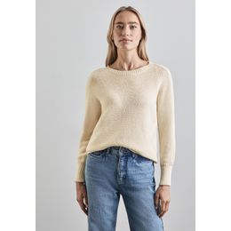 Street One Damen Strickpullover, beige, Gr. 42, unifarben, Feinstrick, 38% Polyacryl, 31% Baumwolle, 21% Elasthan, 10% Nylon, Pullover, mit