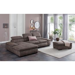 Ecksofa Home Affaire, B:286cm H:73cm T:174cm, grau, 100% Polyester;Luxus-Microfaser ALTARA NUBUCK (100% Polyester);Luxus-Microfaser weich (90%