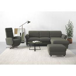 Sit & More Ecksofa SIT & MORE, B:251cm H:85cm T:161cm, grau, Sofas, "Grenoble L-Form mit Federkern", wahlweise mit Bettfunktion, Bettkasten, Arm- und
