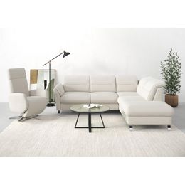 Sit & More Ecksofa SIT & MORE, B:247cm H:85cm T:222cm, beige, Wohnzimmer, Sofas, "Grenoble L-Form mit Federkern", wahlweise mit Bettfunktion, Bettkasten, Arm-