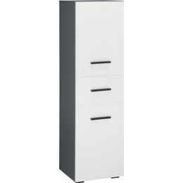 Midischrank Inosign, B:38cm H:130cm T:35cm, grau, Spanplatte, Badezimmer, Schränke, "Skara", verstellbarer Einlegeböden hinter jeder Tür, Breite 38