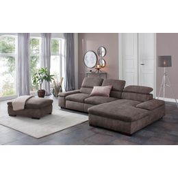 Ecksofa Home Affaire, B:286cm H:73cm T:174cm, grau, 100% Polyester;Luxus-Microfaser ALTARA NUBUCK (100% Polyester);Luxus-Microfaser weich (90%