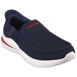 Skechers Herren Slip-On Sneaker "DELSON 3.0-CABRINO", Gr. 45, blau, Textil, Schuhe, Slipper mit Slip Ins-Funktion für einen leichten Einschlupf