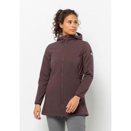 Jack Wolfskin Damen Softshellmantel "WINDLAND COAT W", lila, Gr. S, OBERSTOFF 100% POLYESTER FUTTER 100% POLYESTER, Mäntel