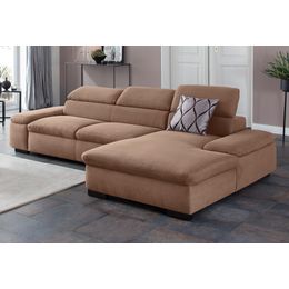 Ecksofa Home Affaire, B:286cm H:73cm T:174cm, braun, 100% Polyester;Luxus-Microfaser ALTARA NUBUCK (100% Polyester);Luxus-Microfaser weich (90%