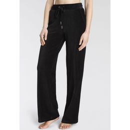 Vivance Damen Homewearhose, Gr. 32, schwarz, Cord, Obermaterial: 65% Baumwolle, 33% Polyester, 2% Elasthan, unifarben, Hosen, mit breiter elastischen