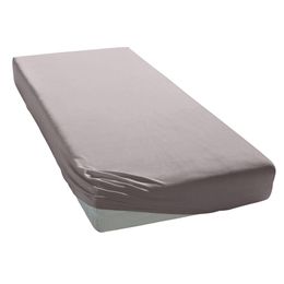 Spannbettlaken Elegante, silber, Mako-Jersey, Obermaterial: 97% Baumwolle, 3% Elasthan, Bettlaken, "Mako-Jersey", in hochwertiger Qualit&auml;t mit