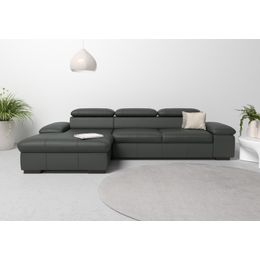 Ecksofa Home Affaire, B:286cm H:73cm T:174cm, grau, Luxus-Microfaser Lederoptik (100% Polyester);Luxus-Microfaser ALTARA NUBUCK (100%