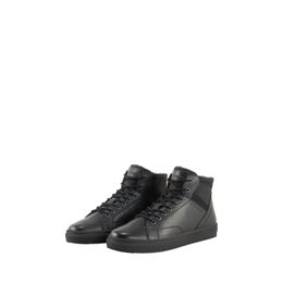 Tom Tailor Herren High-Sneaker mit Leder, schwarz, Uni, Gr. 40