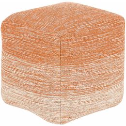 Beliani - Pouf Orange/Beige Baumwolle 40 x 40 cm Quadrat Modern/Elegant