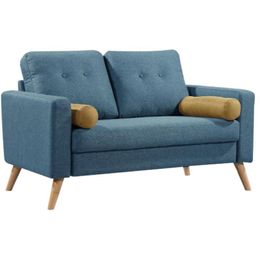 Vente-unique - Sofa 2-Sitzer - Stoff - Blau - tatum