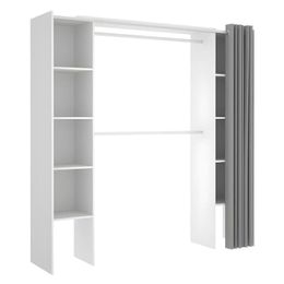 Kleiderschrank Kleiderschranksystem - b. 110/180 cm - Weiß & Grau - dorian