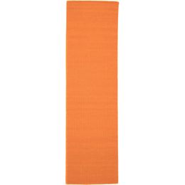 Läufer morgenland "KELIM FANCY UNI" Teppiche Gr. B: 80cm, L: 300cm, orange Wendbar, Einfarbig, Uni