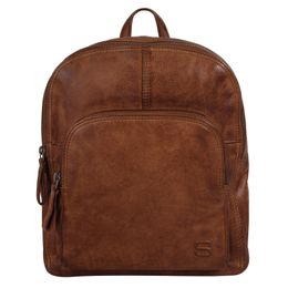 SPIKES & SPARROW Cityrucksack SPIKES & SPARROW Gr. B/H/T: 26cm x 30cm x 9cm, braun (cognac) Rucksäcke echt Leder