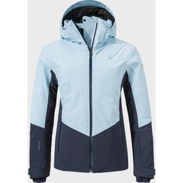 Schöffel Outdoorjacke SCHÖFFEL "Ski Jacket Style Safuna WMS", Damen, Gr. 36, blau (8075, blau), Oberstoff : 88% Nylon 12% Elasthan Futter : 100% Polyester Futter Mittleres Rückenteil: 84% Nylon 16% Elasthan Wattierung : 100% Polyester, sportlich, regular fit, hoch geschlossener Ausschnitt, Langarm, Jacken