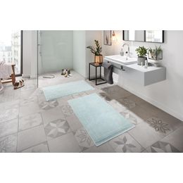 Badematte Andas "Kimi" Badematten Gr. rechteckig (60cm x 130cm), 2 St., Baumwolle, grün Badematten 2er Set