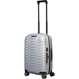 Hartschalen-Trolley Samsonite "PROXIS 55" Gr. B/H/T: 35cm x 55cm x 23cm 38 l, silberfarben (silber) Koffer Handgepäck Trolley Volumenerweiterung USB-Schleuse TSA-Zahlenschloss