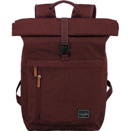 Laptoprucksack Travelite "BASICS Rollup, bordeaux" Gr. B/H/T: 37cm x 60cm x 16cm, rot (bordeaux) Herren Rucksäcke Freizeitrucksack Arbeitsrucksack Schulrucksack Reiserucksack